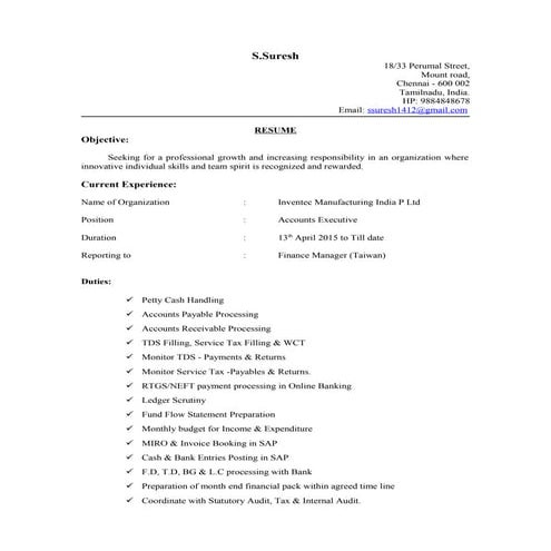 Suresh resume | PDF