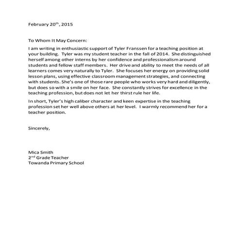 Tyler Franssen letter of rec | PDF
