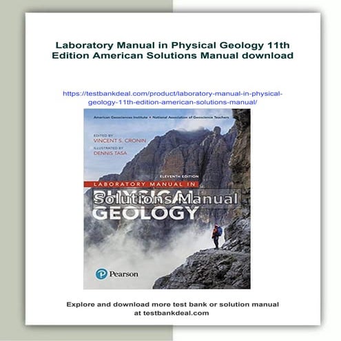 Laboratory Manual in Physical Geology 11th Edition American Solutions Manual | PDF