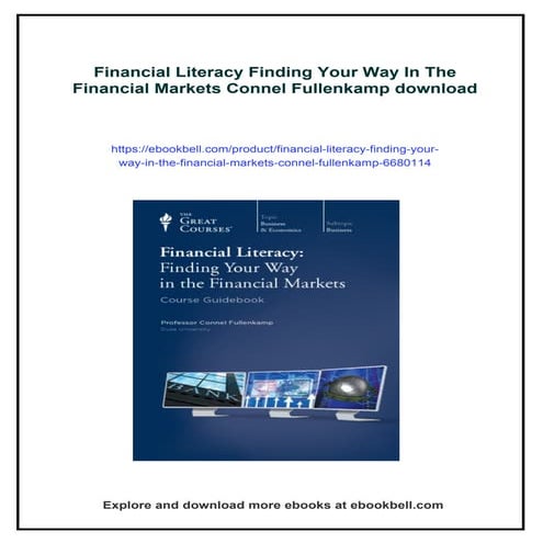 Financial Literacy Finding Your Way In The Financial Markets Connel ...
