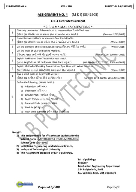3341905_M & I_ASSIGNMENT_NO_6 | PDF