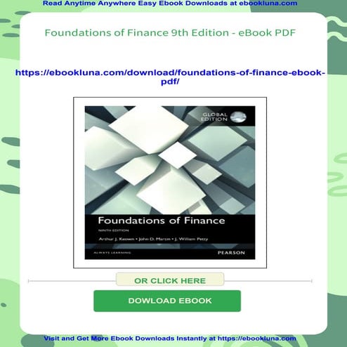 Foundations of Finance 9th Edition - eBook PDF | PDF