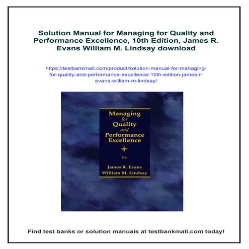 Solution Manual for Managing for Quality and Performance Excellence ...
