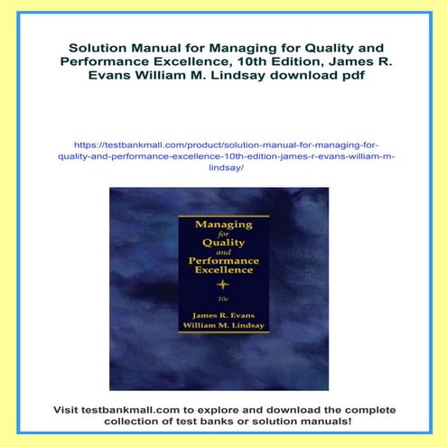 Solution Manual for Managing for Quality and Performance Excellence ...