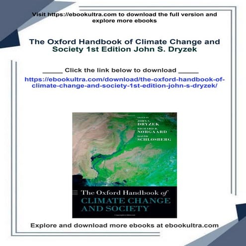 The Oxford Handbook of Climate Change and Society 1st Edition John S ...