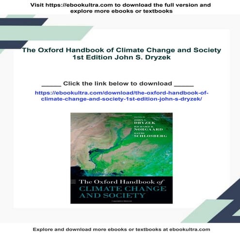 The Oxford Handbook of Climate Change and Society 1st Edition John S ...