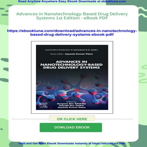 Advances in Nanotechnology-Based Drug Delivery Systems 1st Edition - eBook PDF | PDF