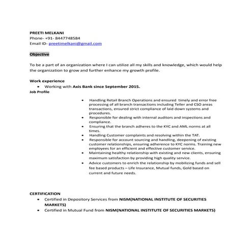 RESUME PREETI | PDF