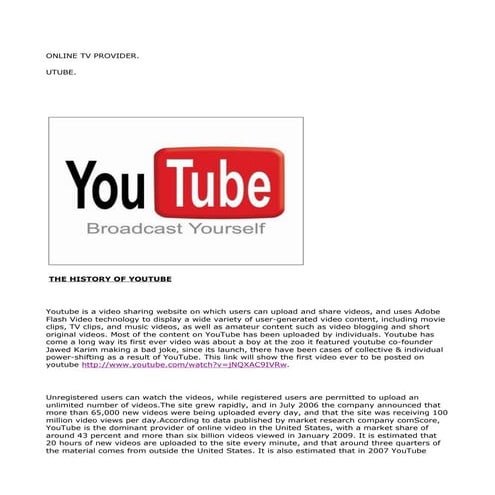 Youtube - Broadcast Yourself | PPTX