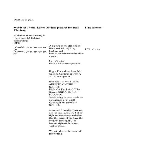 video plan media work | DOC