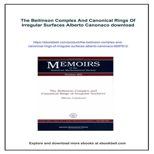 The Beilinson Complex And Canonical Rings Of Irregular Surfaces Alberto ...