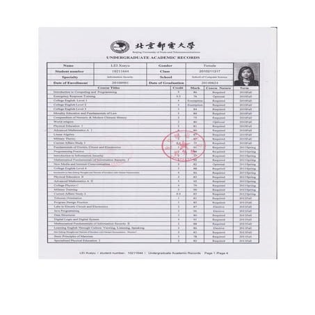 BUPT-transcripts | PDF