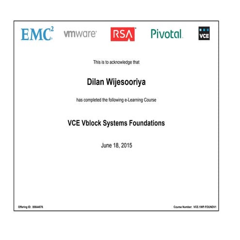 VCE Vblock Systems Foundations | PPT