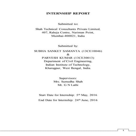 Internship Report | DOCX