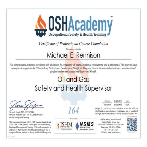 164 hour certificate | PDF