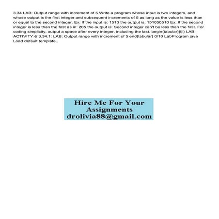 334 Lab Output Range With Increment Of 5 Write A Program Wpdf 7869
