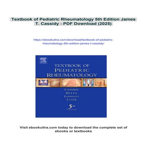 Textbook of Pediatric Rheumatology 5th Edition James T. Cassidy | PDF