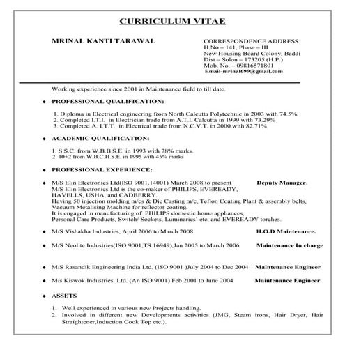 MRINAL RESUME | PDF