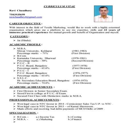CURRICULUM VITAE - Ravi - Copy | DOCX