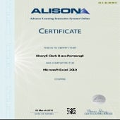 Microsoft Excel 2010 Certificate | PDF