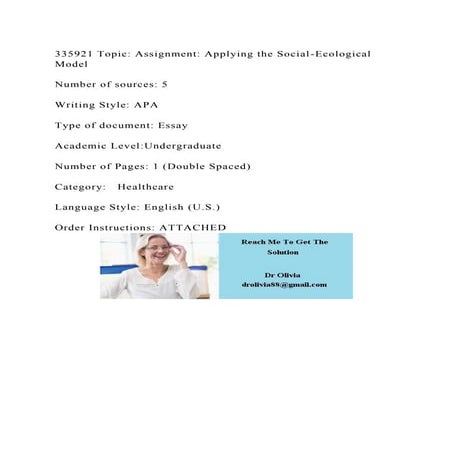 335921 Topic Assignment Applying the Social-Ecological ModelNu.docx