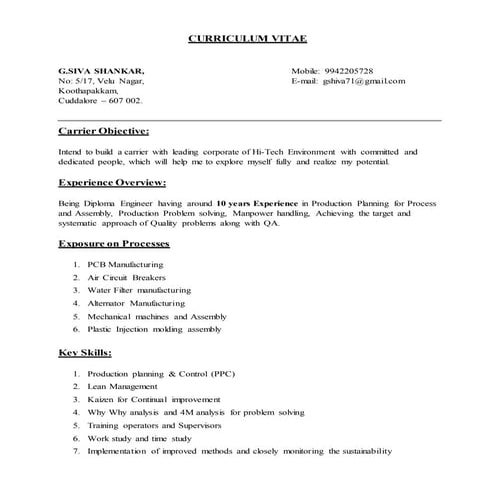 CV SHIVA SHANKAR | DOCX