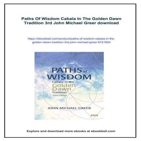 Paths Of Wisdom Cabala In The Golden Dawn Tradition 3rd John Michael ...