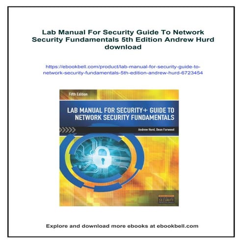 Lab Manual For Security Guide To Network Security Fundamentals 5th Edition Andrew Hurd | PDF