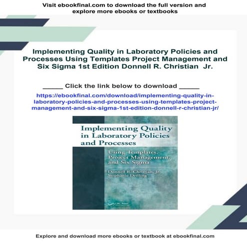 Implementing Quality in Laboratory Policies and Processes Using ...