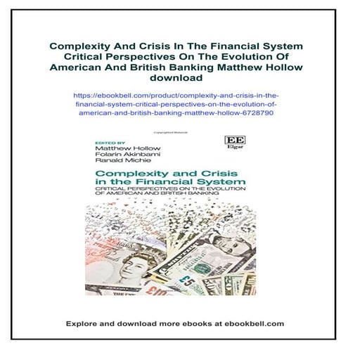 Complexity And Crisis In The Financial System Critical Perspectives On ...