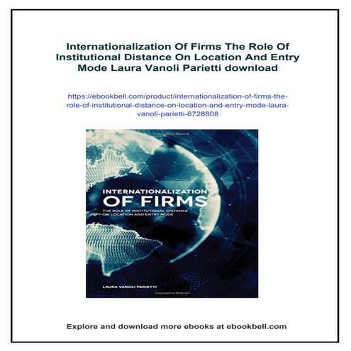 Internationalization Of Firms The Role Of Institutional Distance On ...