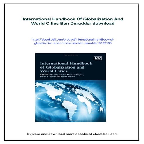 International Handbook Of Globalization And World Cities Ben Derudder | PDF