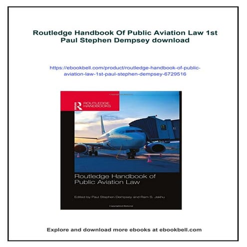 Routledge Handbook Of Public Aviation Law 1st Paul Stephen Dempsey | PDF