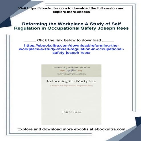 Reforming the Workplace A Study of Self Regulation in Occupational ...