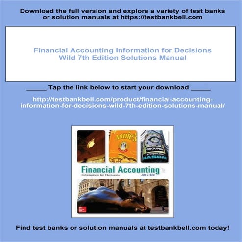 Financial Accounting Information for Decisions Wild 7th Edition ...