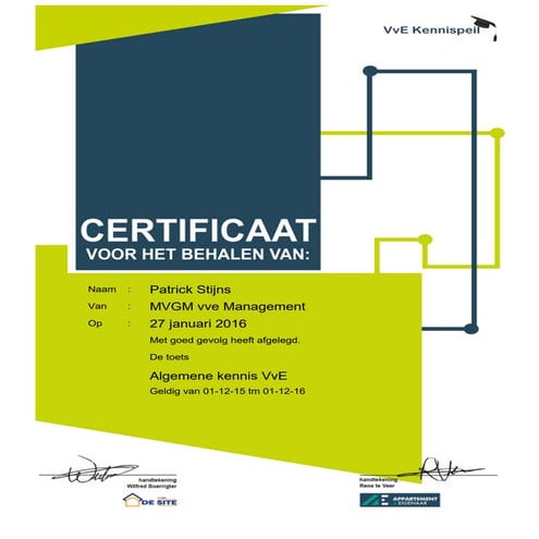 Certificaat VvE | PDF