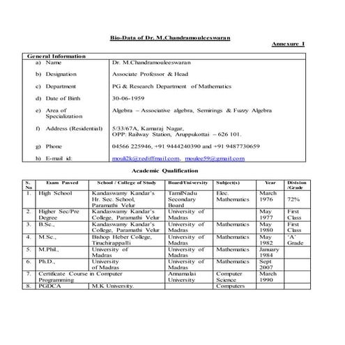 Bio-data(Latest) | DOCX