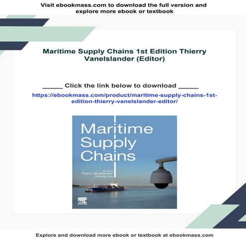 Maritime Supply Chains 1st Edition Thierry Vanelslander (Editor) | PDF