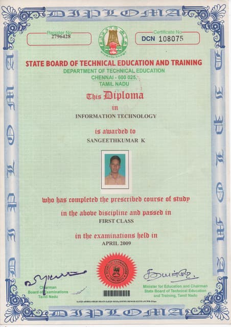 DIPLOMA MECHANICAL ENGG. CERTIFICATE | PDF
