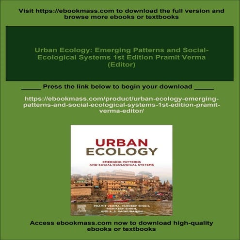 Urban Ecology: Emerging Patterns and Social-Ecological Systems 1st ...