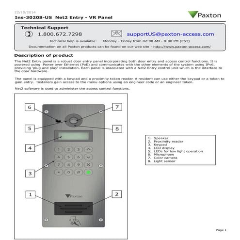 Paxton Access 337-957-US Instruction Manual | PDF