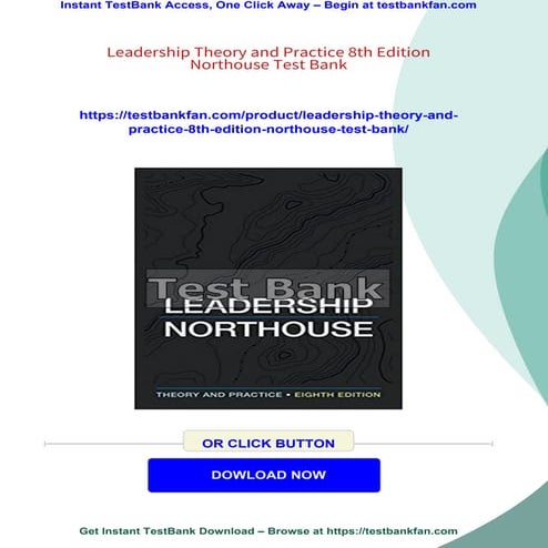 Leadership Theory and Practice 8th Edition Northouse Test Bank | PDF