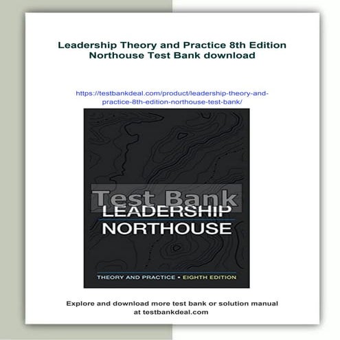 Leadership Theory and Practice 8th Edition Northouse Test Bank | PDF
