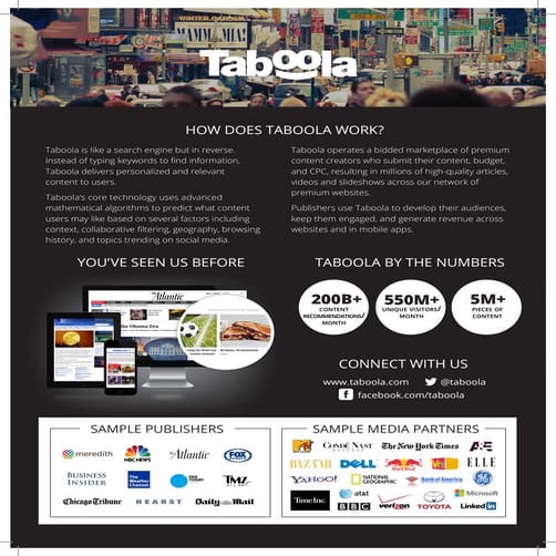 About Taboola One Sheet | PDF