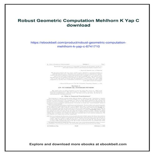 Robust Geometric Computation Mehlhorn K Yap C | PDF