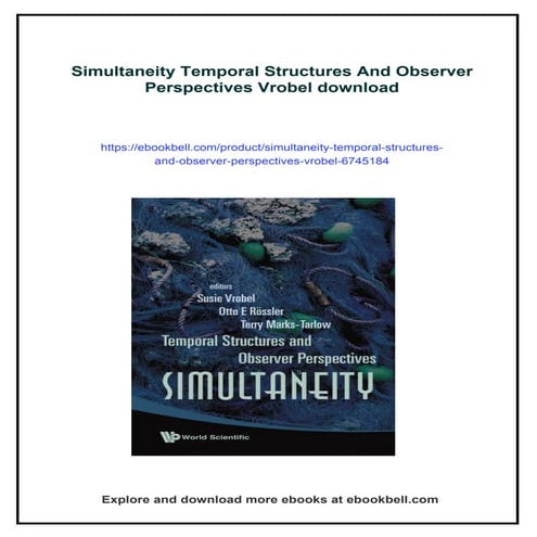 Simultaneity Temporal Structures And Observer Perspectives Vrobel | PDF