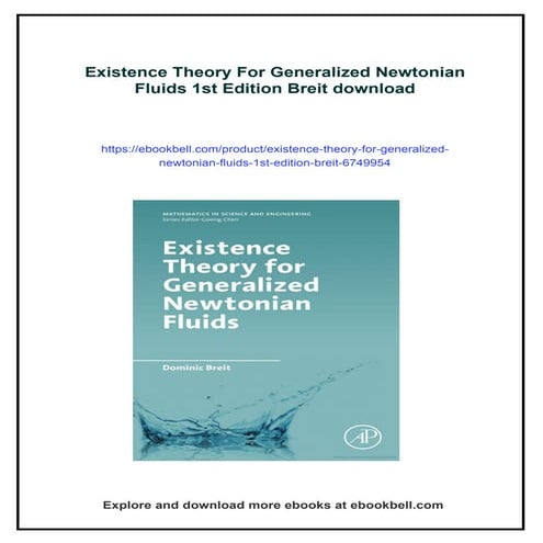 Existence Theory For Generalized Newtonian Fluids 1st Edition Breit | PDF