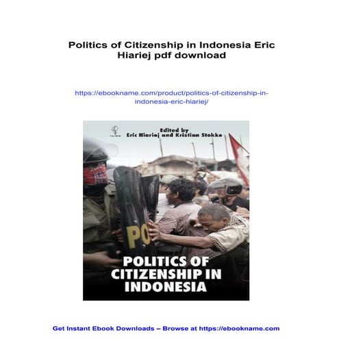Politics of Citizenship in Indonesia Eric Hiariej | PDF
