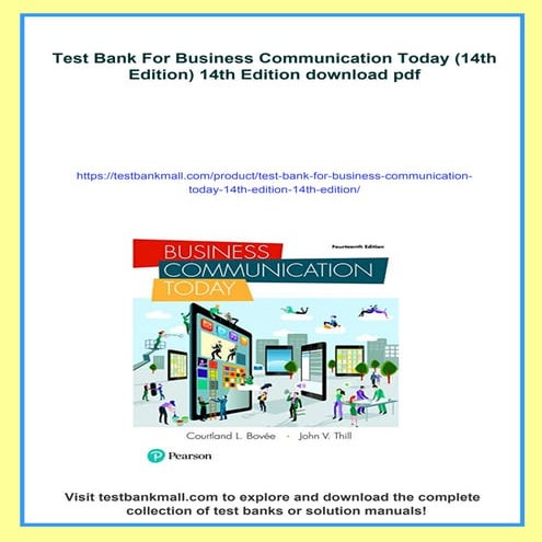 Test Bank For Business Communication Today (14th Edition) 14th Edition ...
