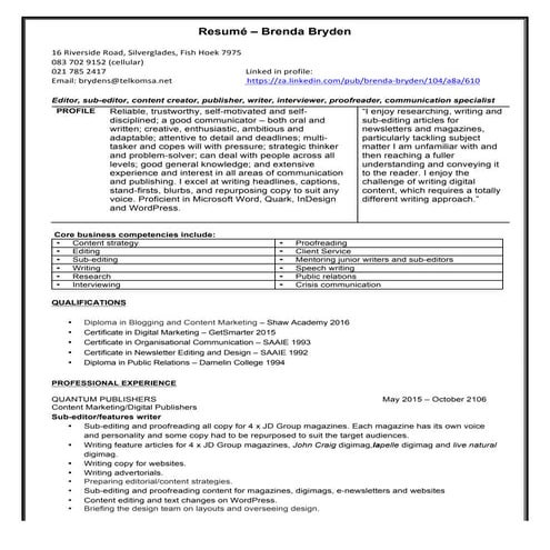 Sarah Burton CV_April2016 | PDF